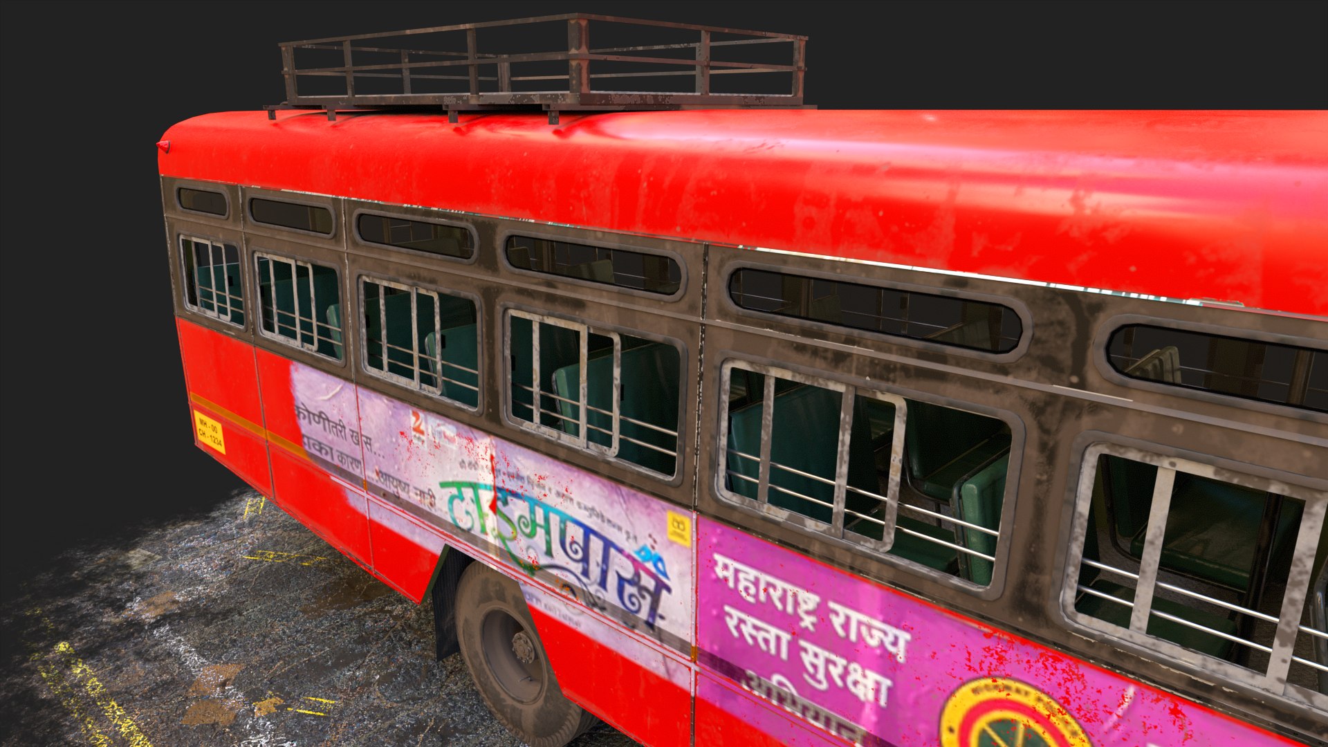 3D Indian ST Bus V2 Red Black Used Model - TurboSquid 2286526