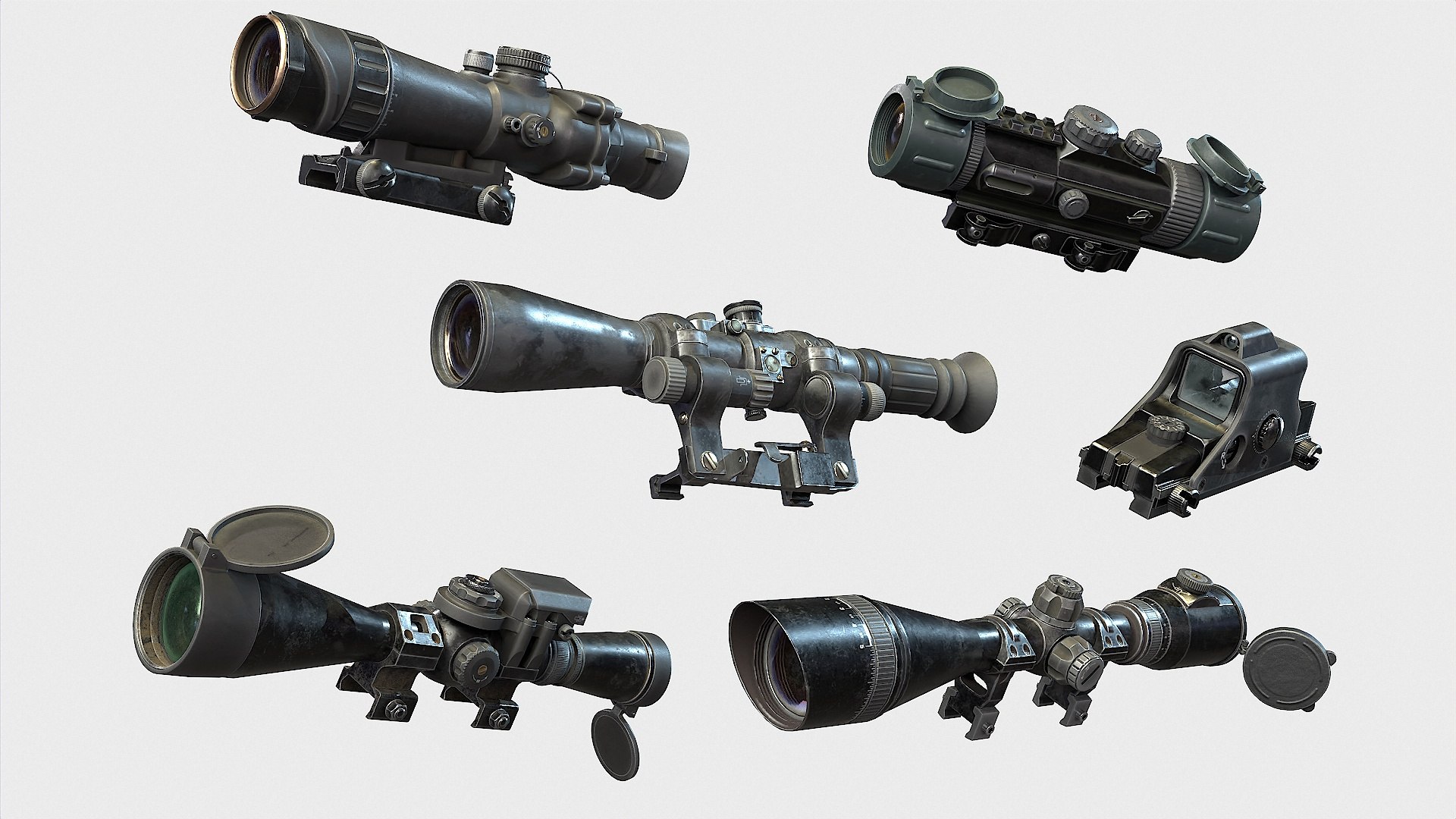 3D Model Optical Sight Scope Collections - TurboSquid 2242483