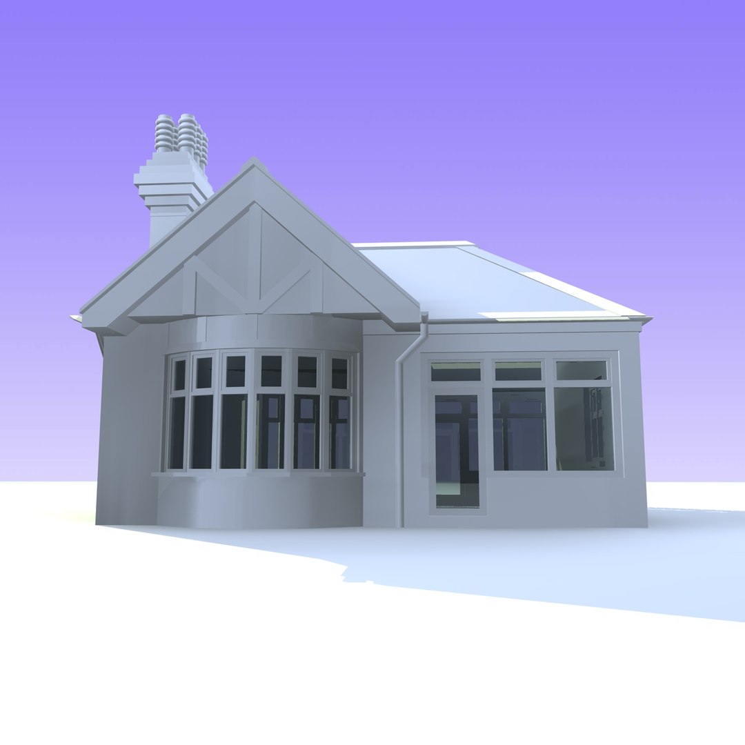 3d british detached houses unit model