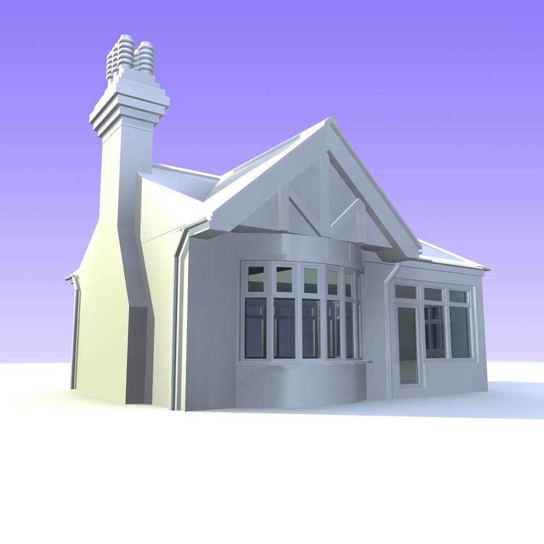 3d british detached houses unit model