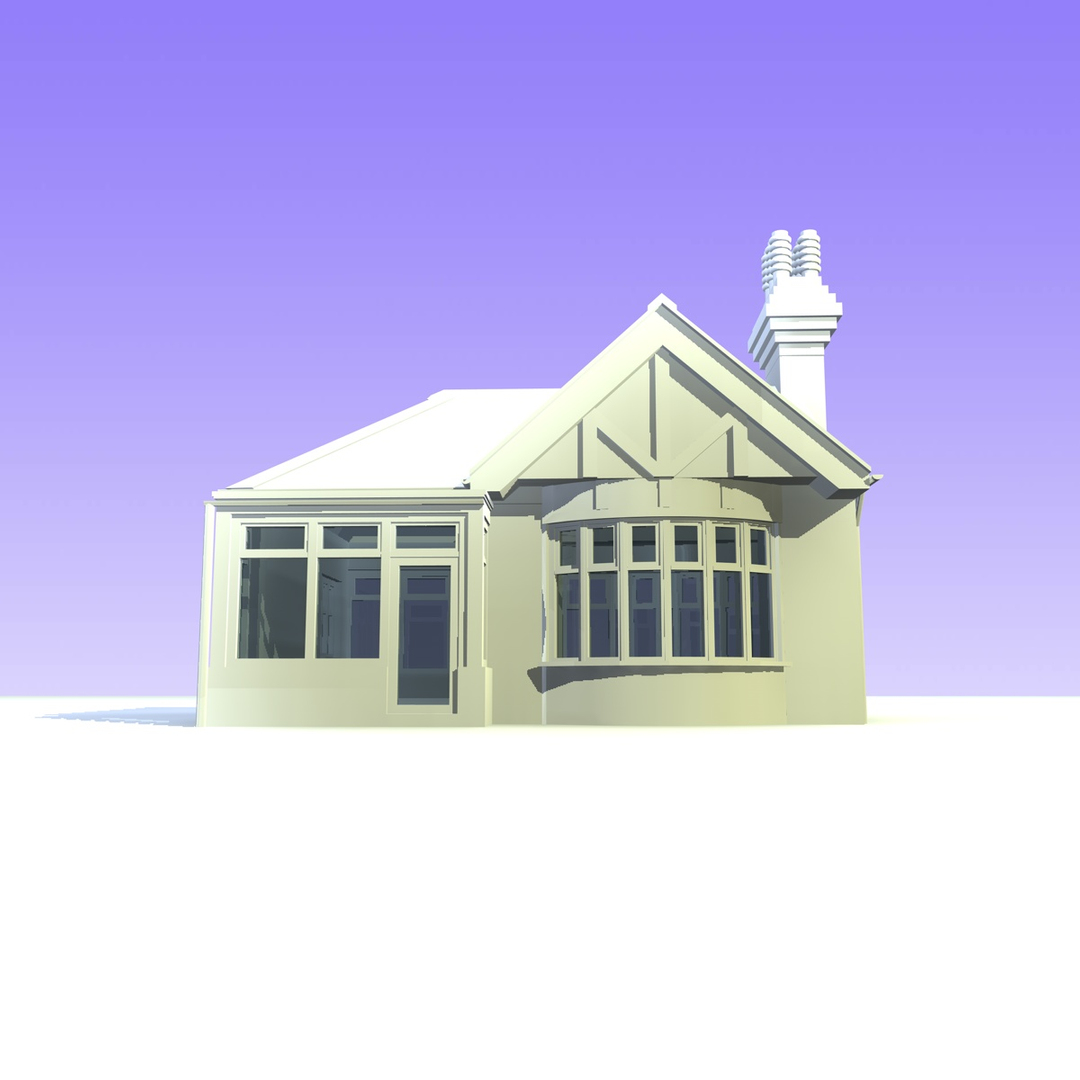 3d british detached houses unit model