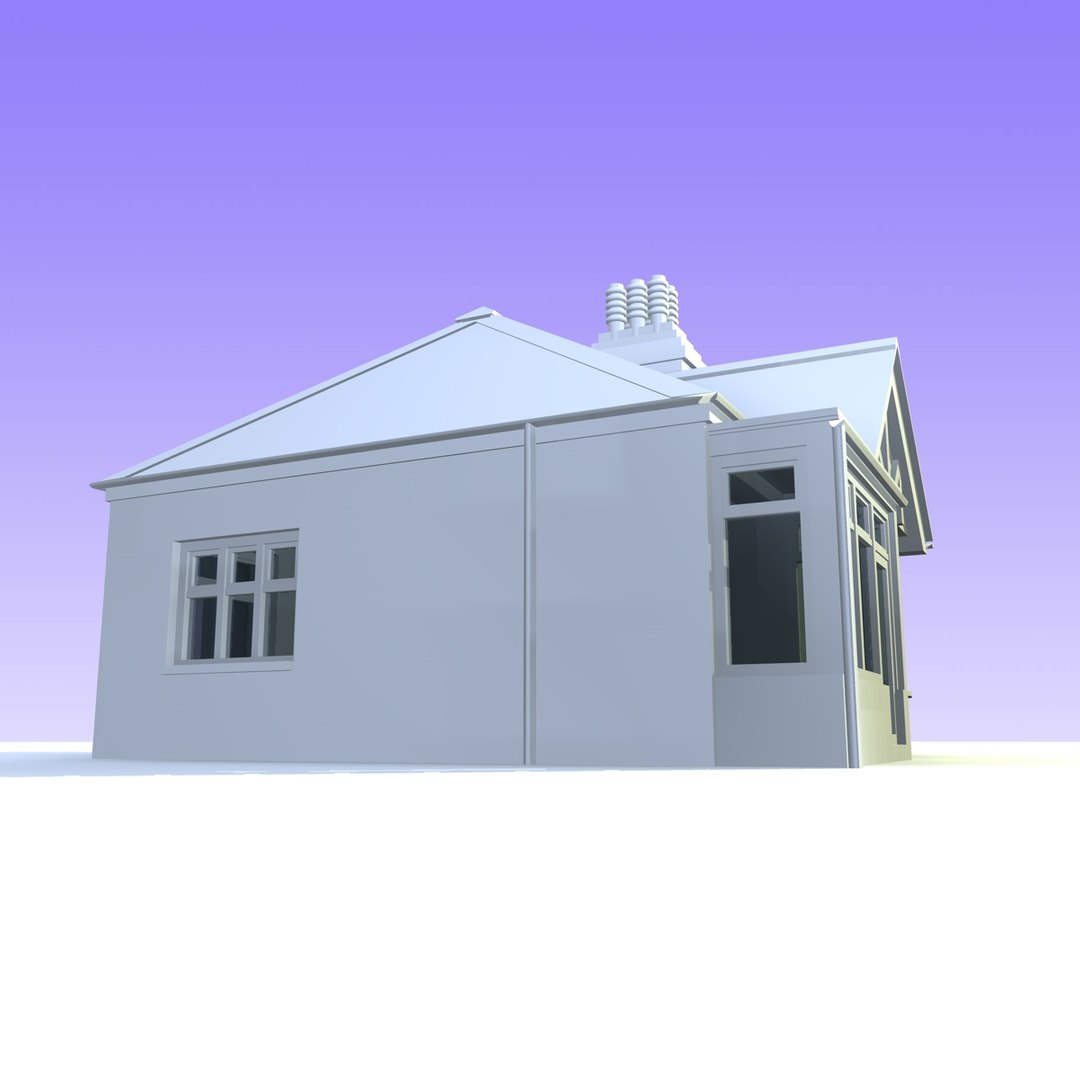 3d british detached houses unit model
