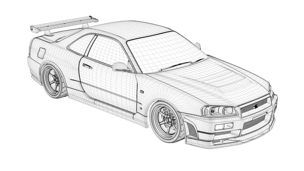 Nissan gt-r r34 v-spec 3D model - TurboSquid 1582669