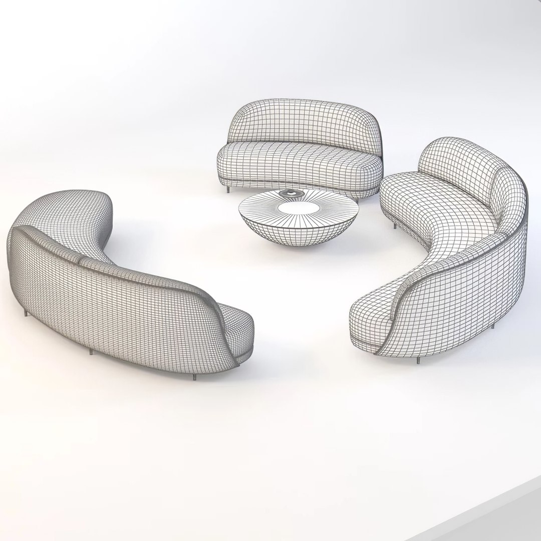 Ramy Fischler Place De Colombie Sofa Set 3D Model - TurboSquid 1961964