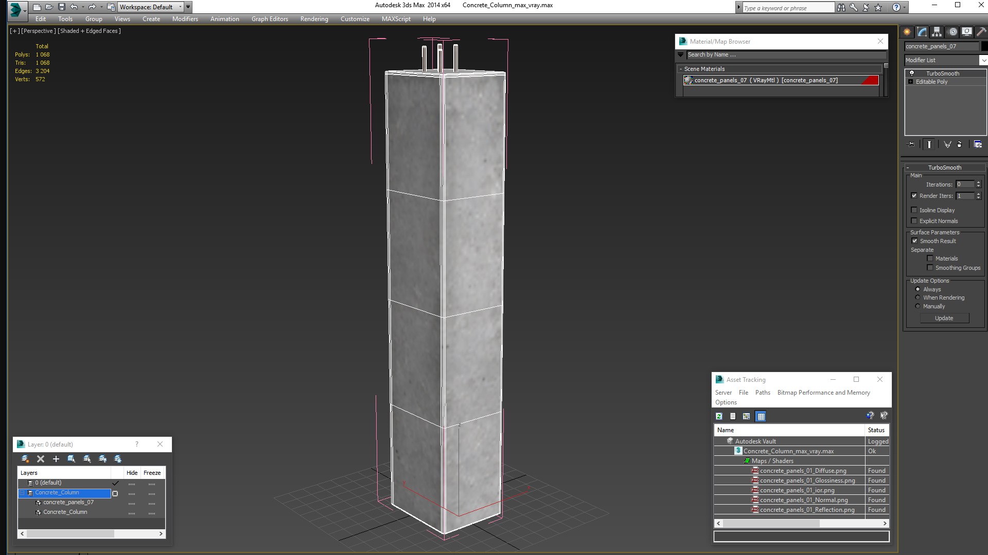 Free Concrete Column 3D Model - TurboSquid 1685293