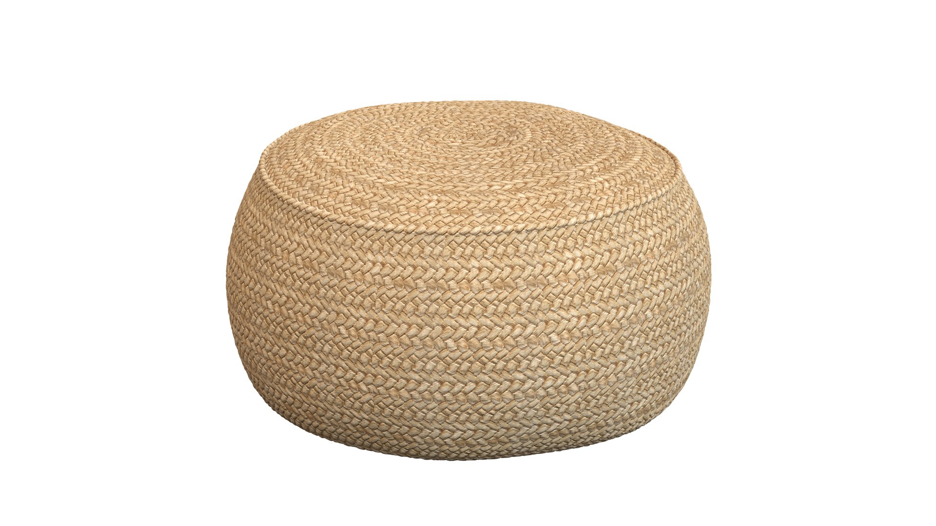3D The Raffia Flores Pouffe Round Natural - TurboSquid 2023195