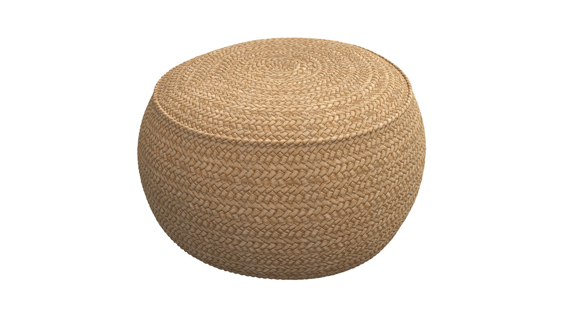 3D The Raffia Flores Pouffe Round Natural - TurboSquid 2023195