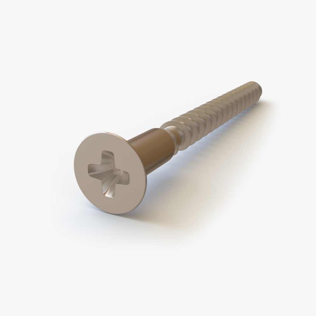Screw phillips flat 3D model - TurboSquid 1680621