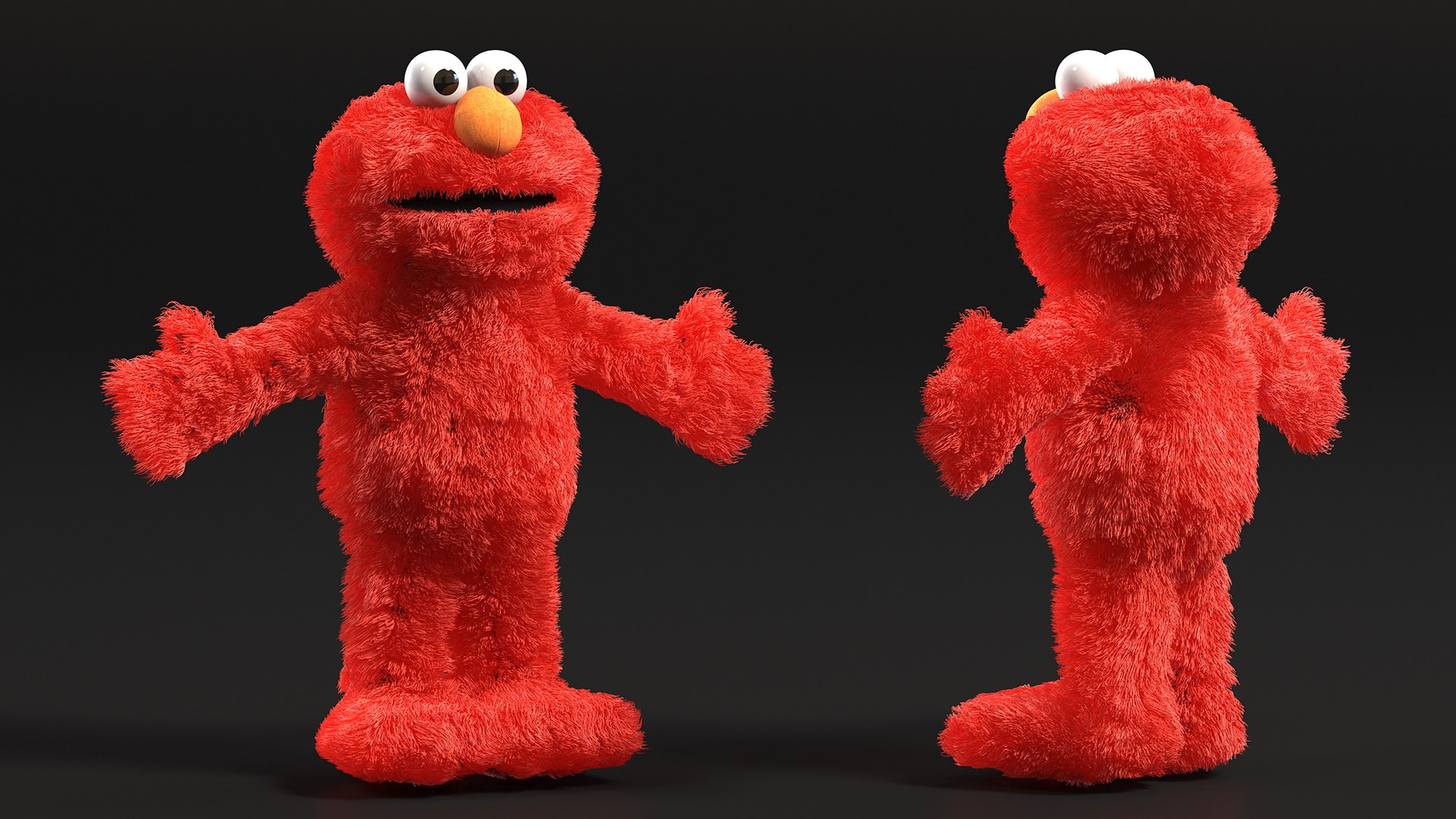 Elmo Full Body Hand Puppet Fur Rigged 3D Model - TurboSquid 2004708