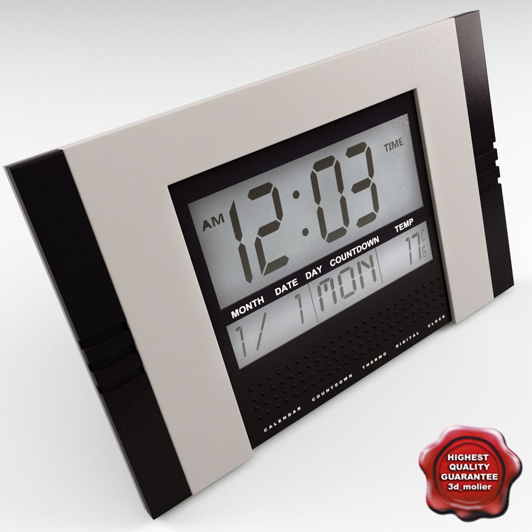 Digital Clock V2 3d Model
