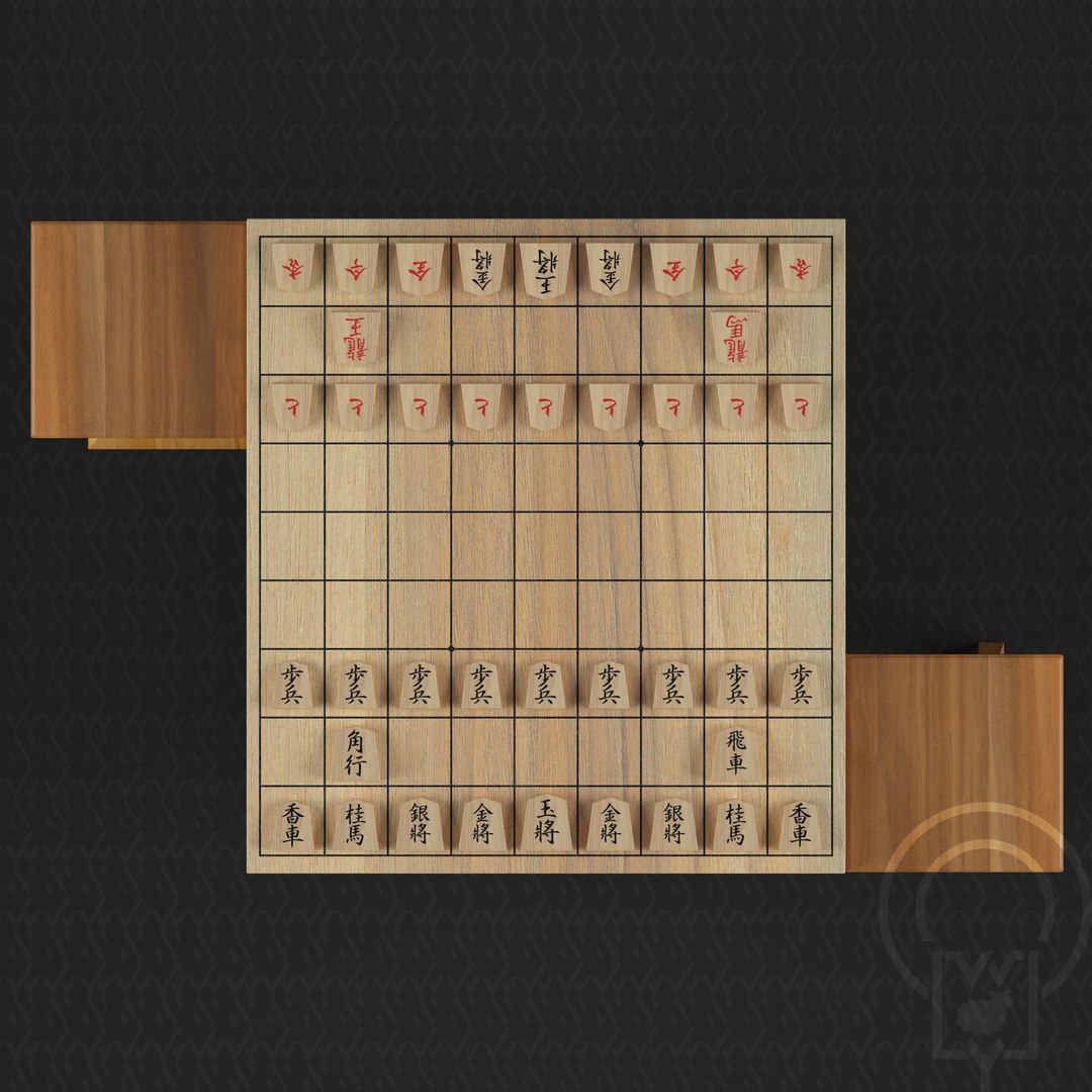 3D Chess Japanese Shogi - 1 Masked- Traditional - TurboSquid 2039373
