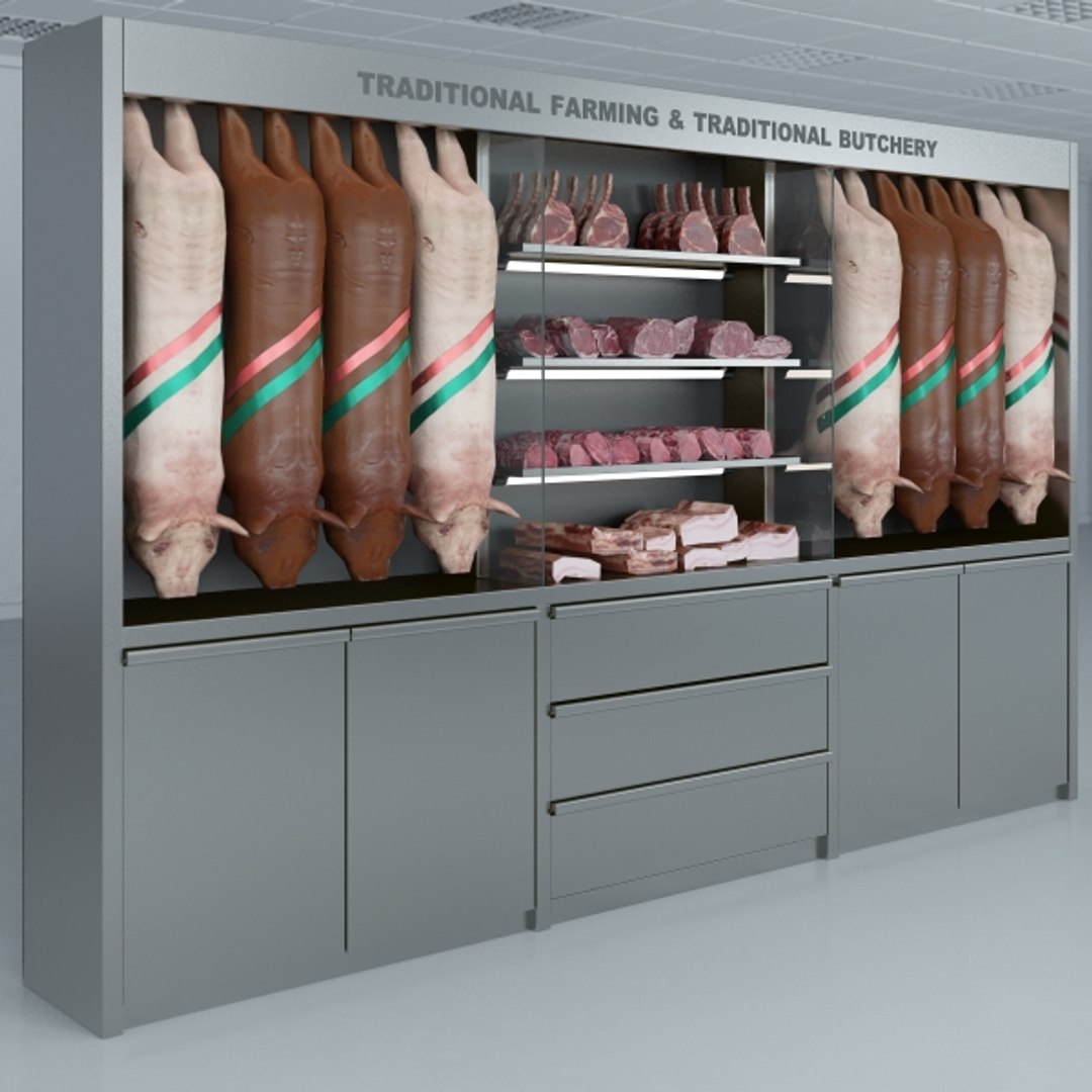 Custom Refrigerated Showcase Pork 3d Max