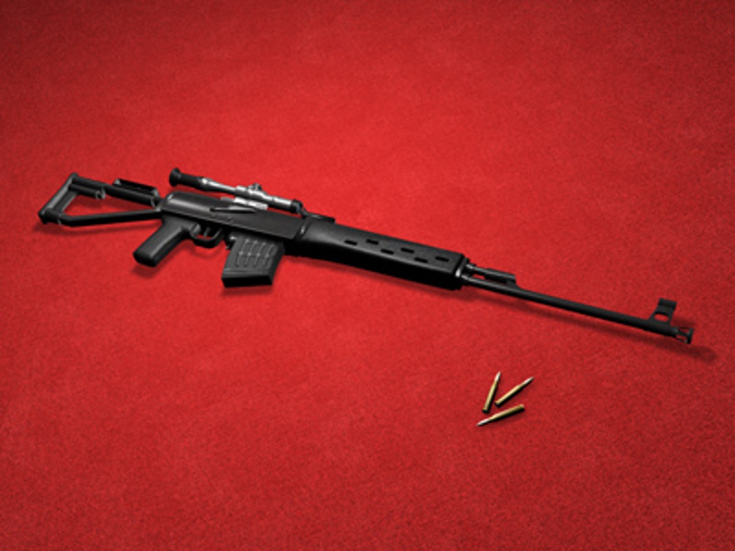 Svd Rifle Weapon 3d Model