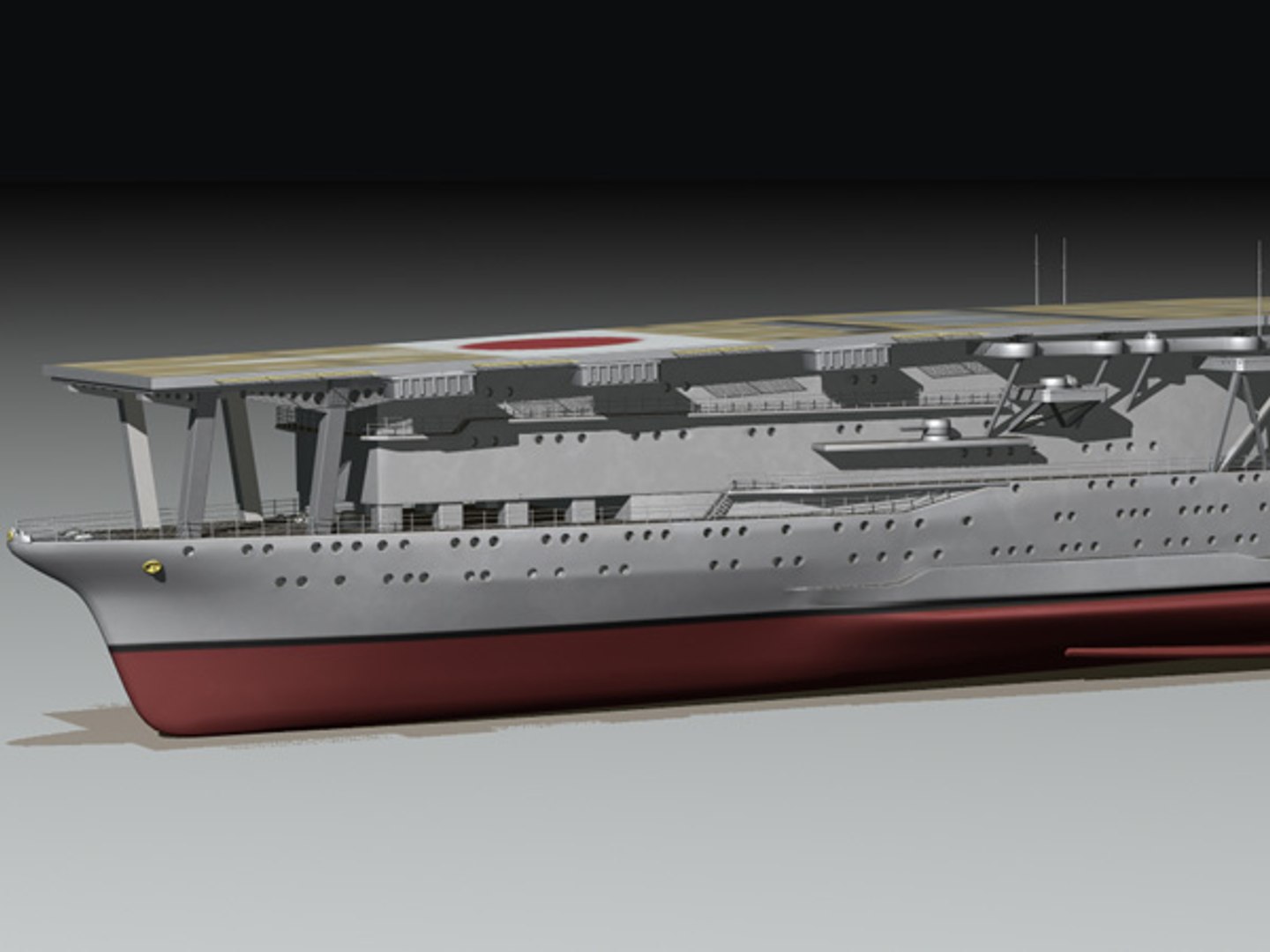 3d Model Akagi Aircraft Carrier Japanese