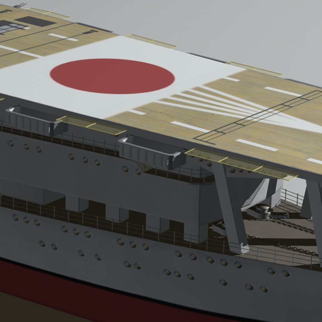 3d model akagi aircraft carrier japanese