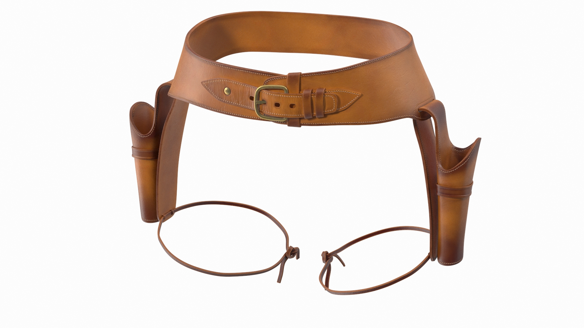 3D Double Gun Belt Brown - TurboSquid 1749609