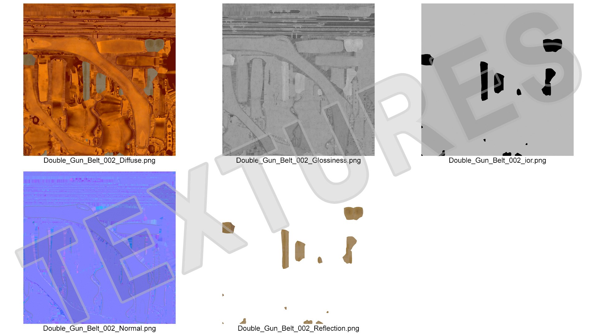 3D Double Gun Belt Brown - TurboSquid 1749609