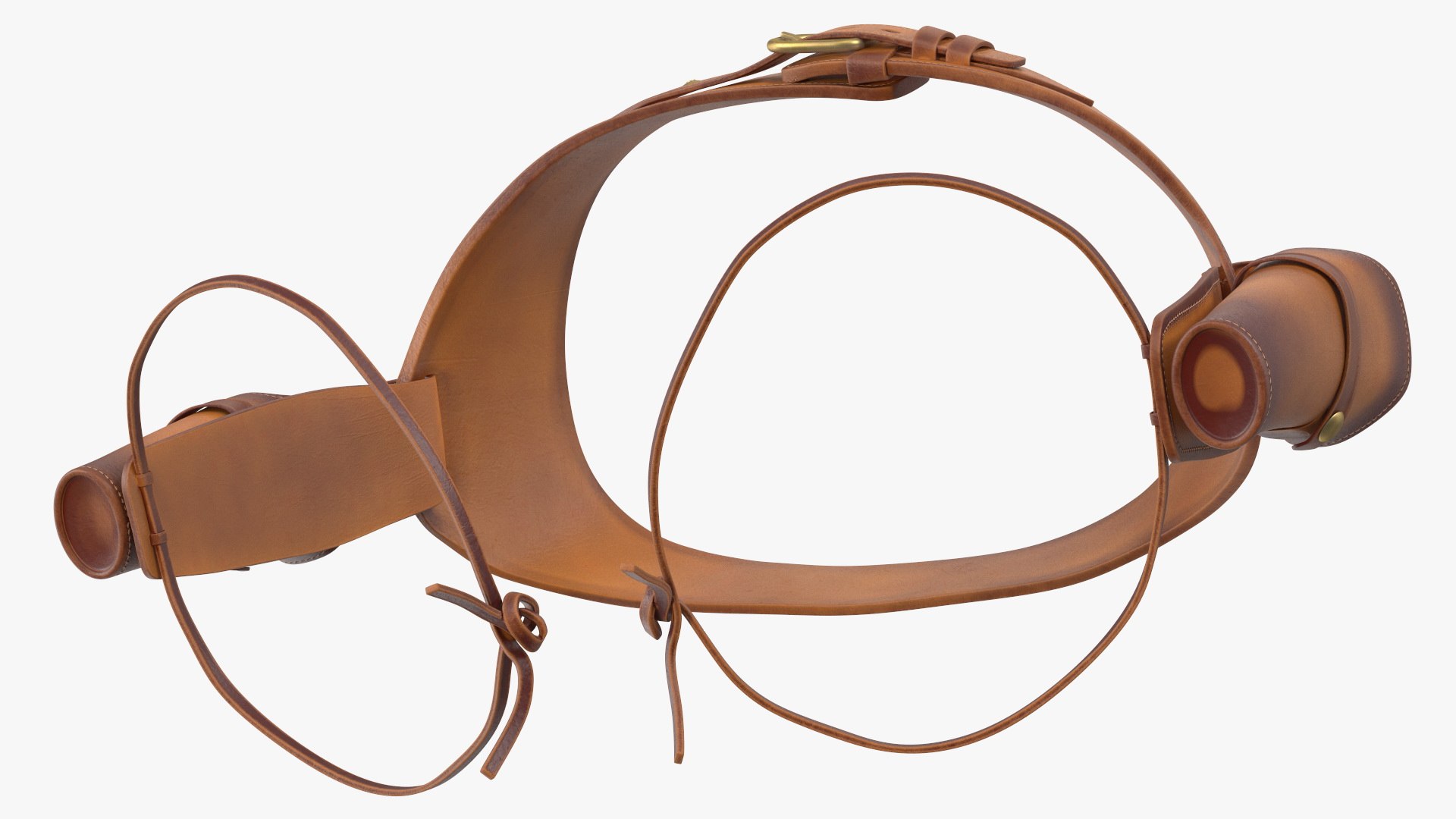 3D Double Gun Belt Brown - TurboSquid 1749609