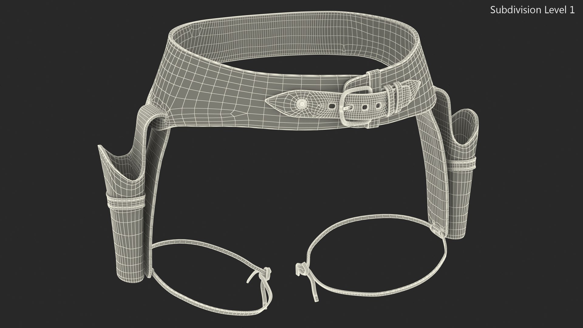 3D Double Gun Belt Brown - TurboSquid 1749609