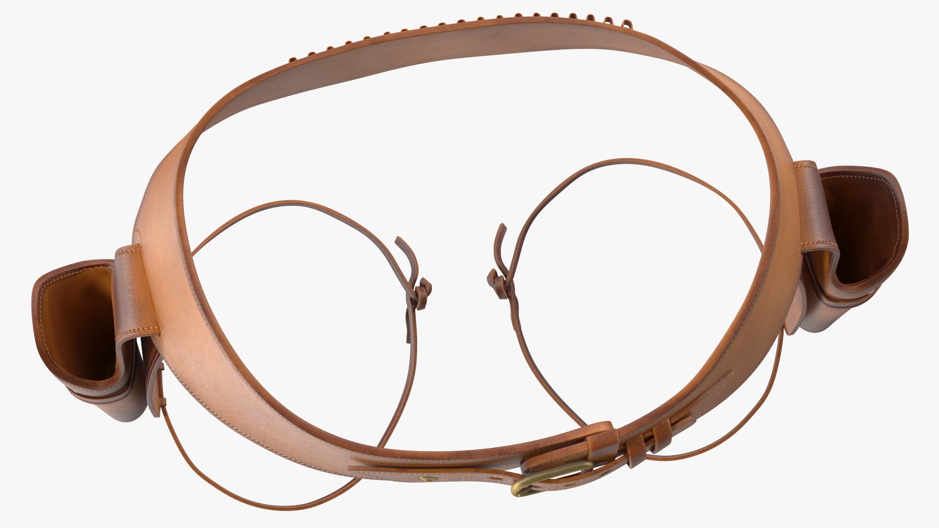 3D Double Gun Belt Brown - TurboSquid 1749609