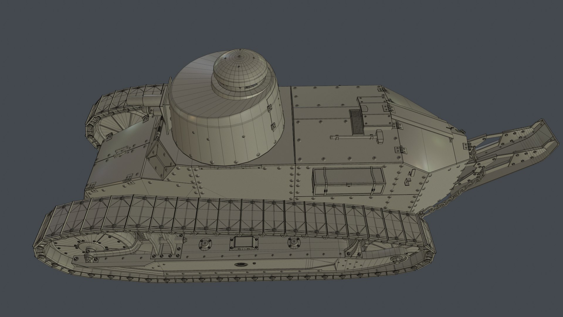 3D Model Tank Renault Ft17 - TurboSquid 1398999