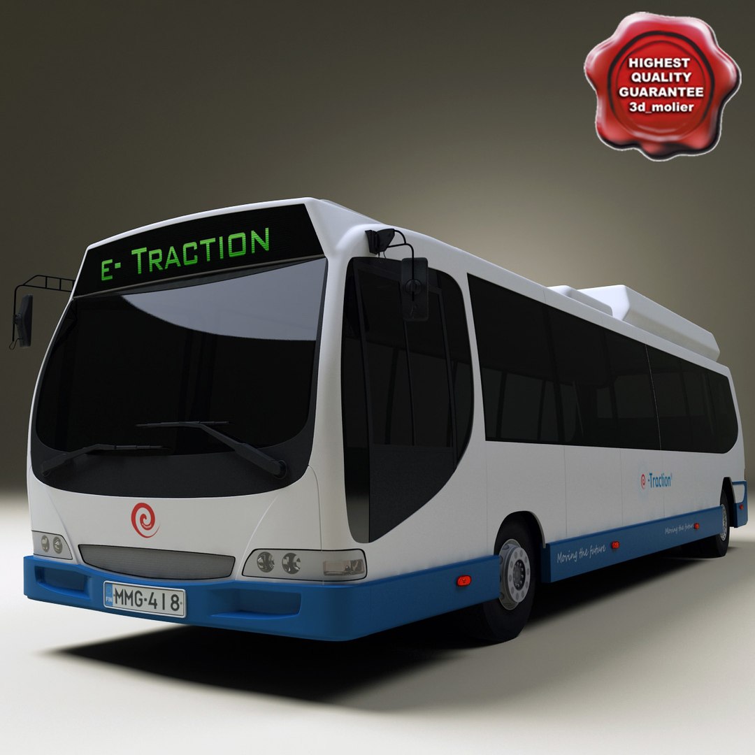 Realistic Bus E-traction V2 3d Model