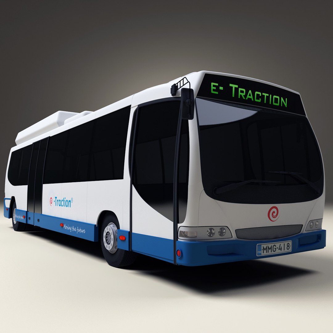 Realistic Bus E-traction V2 3d Model