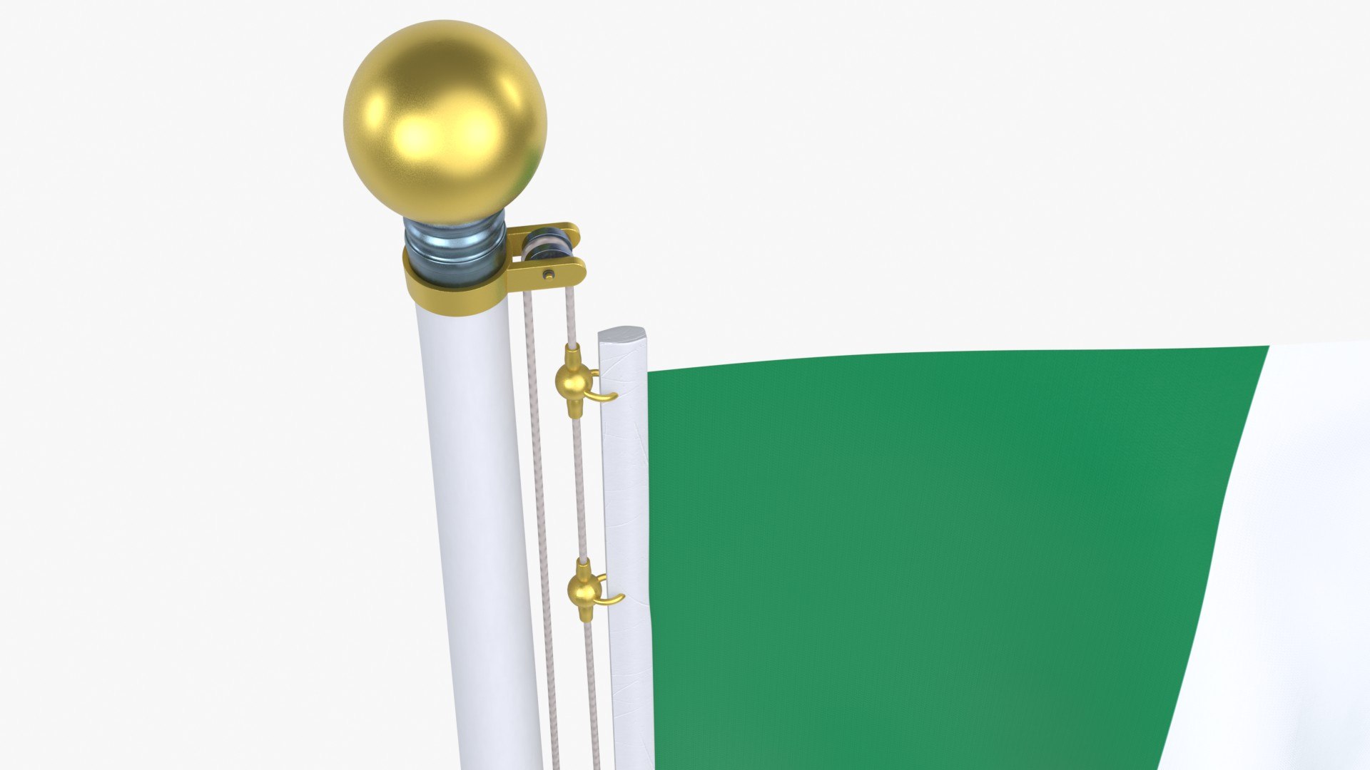 3D Model Nigeria Flag Stand Pole Animated - TurboSquid 2517319