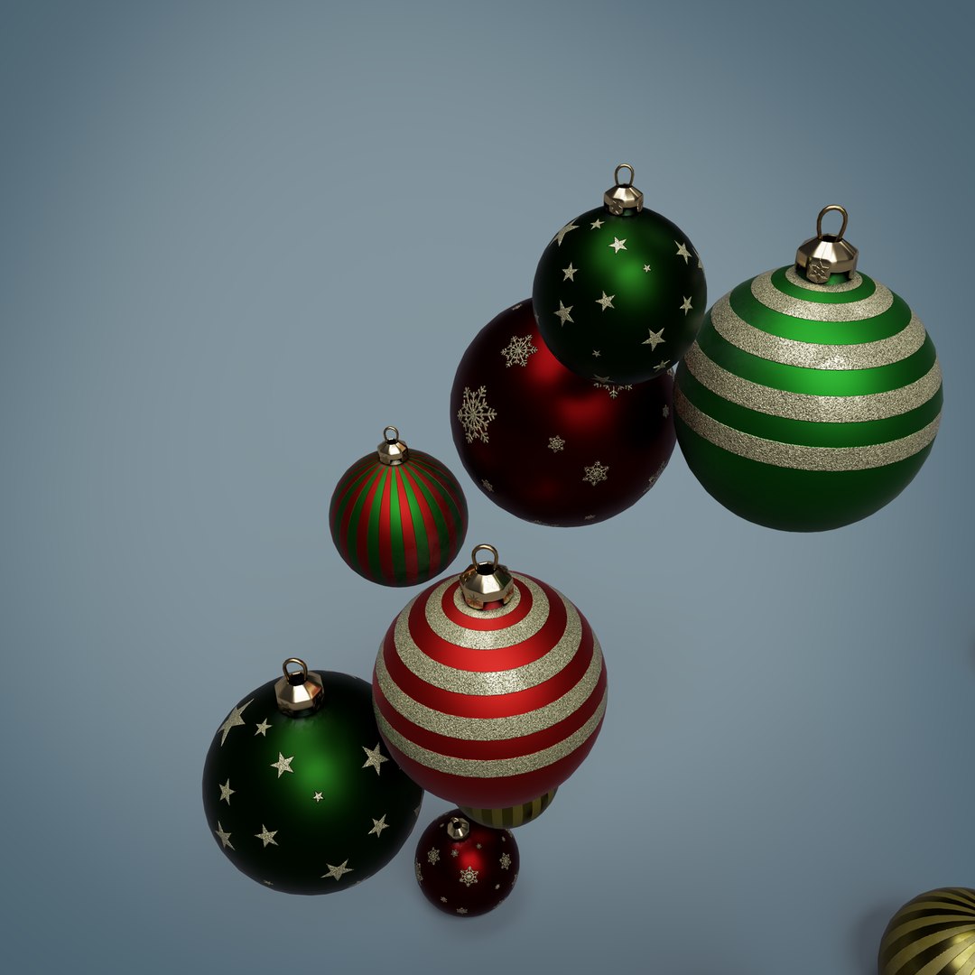 3D Model Pbr Christmas Baubles Pack - TurboSquid 1350091