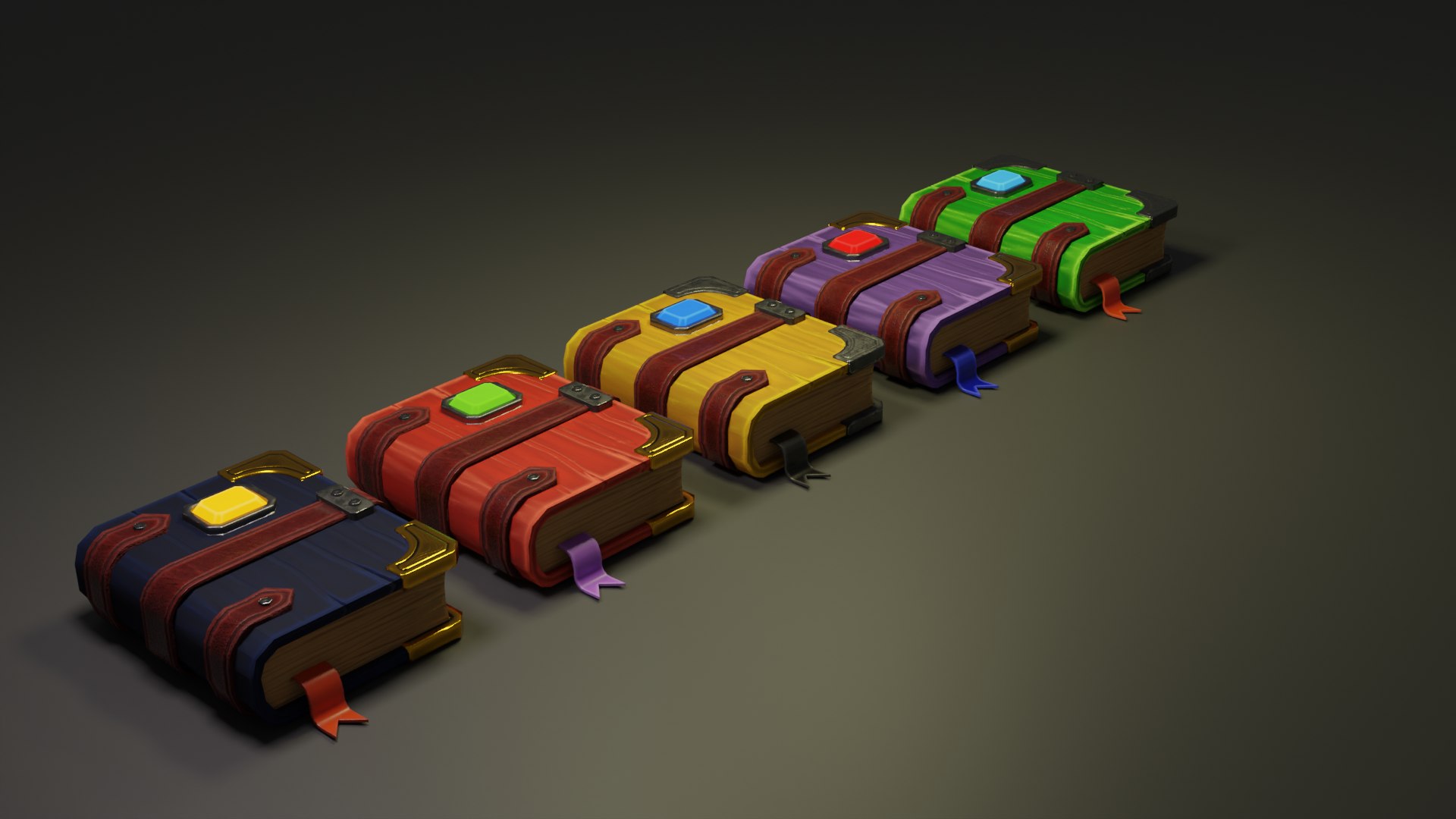 3D model Medieval Book Set Low-poly 3D model - TurboSquid 1910582