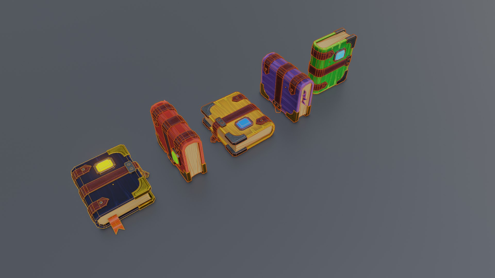 3D model Medieval Book Set Low-poly 3D model - TurboSquid 1910582