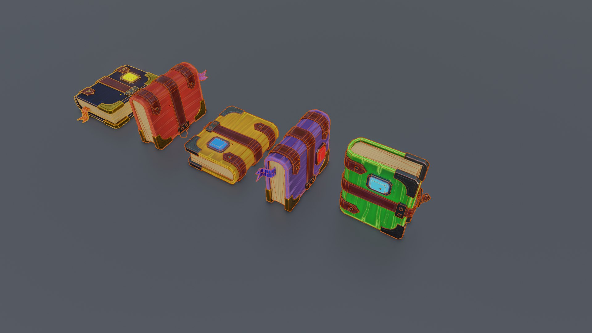 3D model Medieval Book Set Low-poly 3D model - TurboSquid 1910582