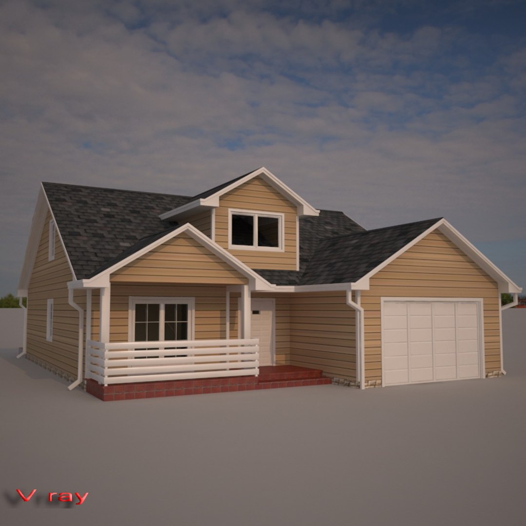 3d Classic Single Family House