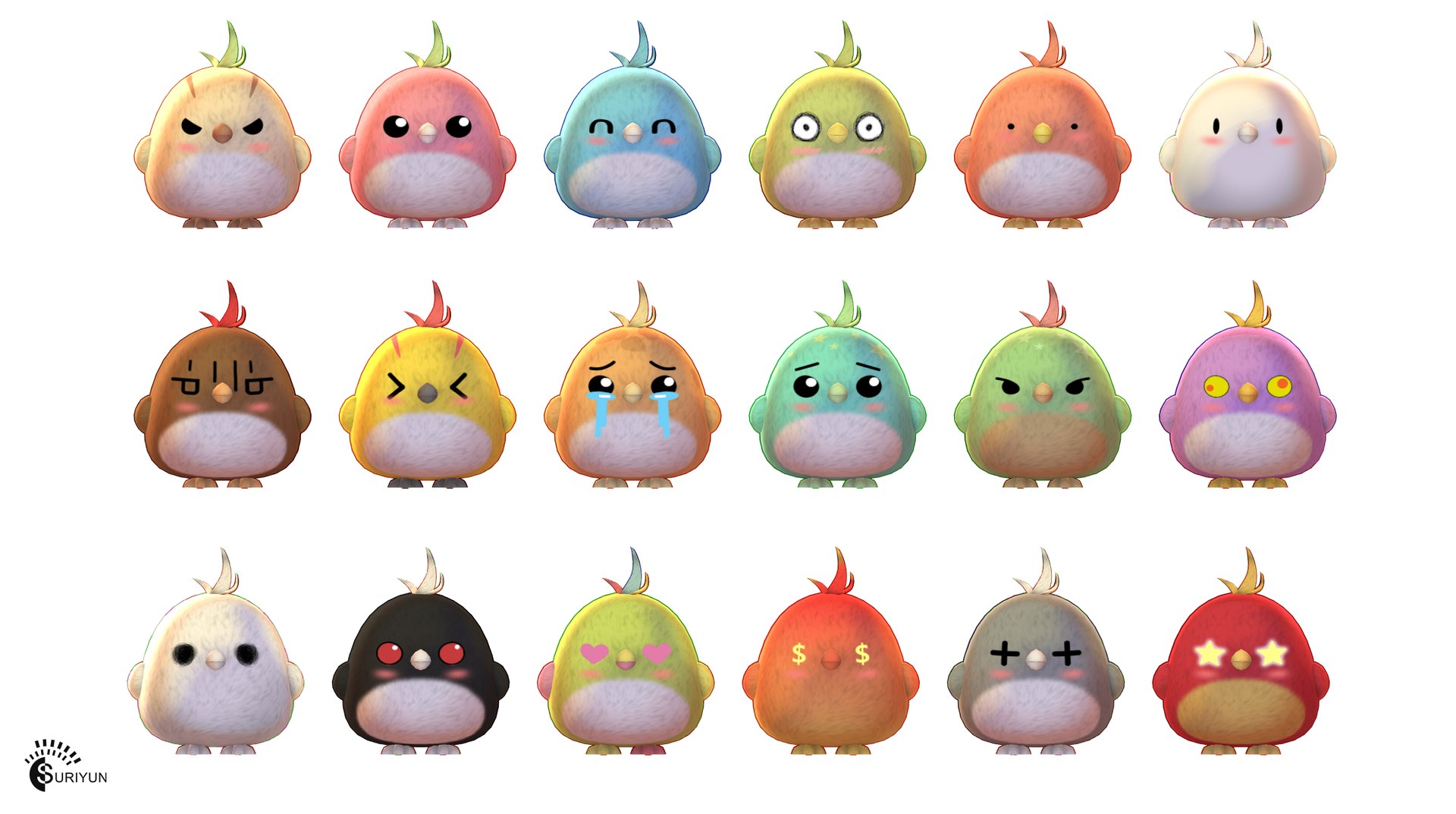 3D Cute Bird - TurboSquid 2163329