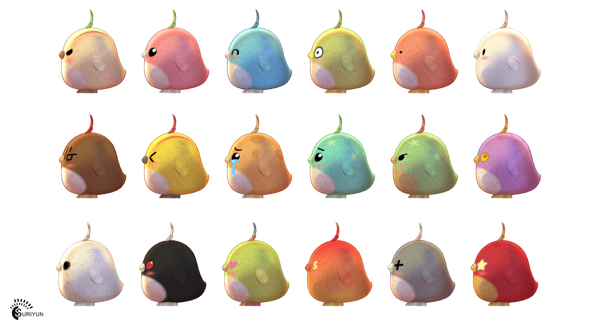 3D Cute Bird - TurboSquid 2163329