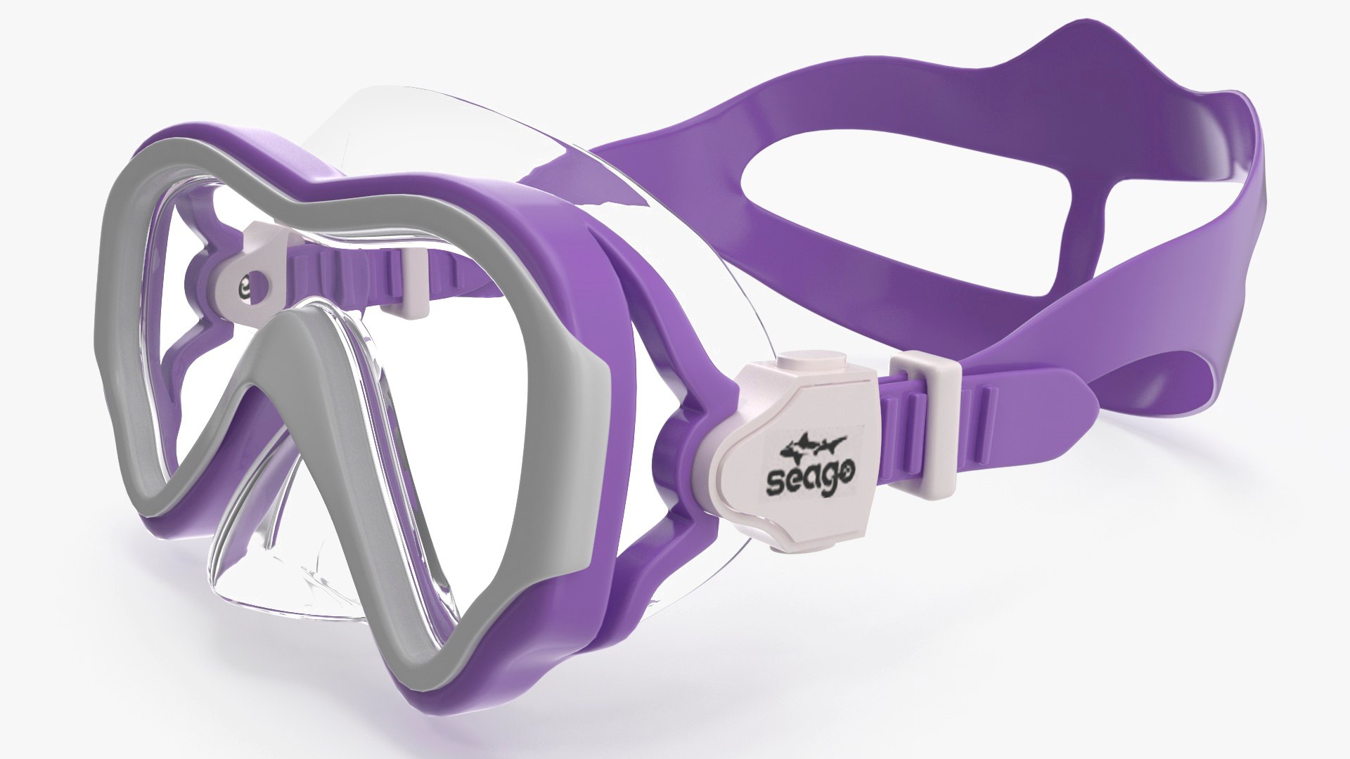 3D Model Kids Snorkel Diving Mask Seage Purple On Mannequin ...