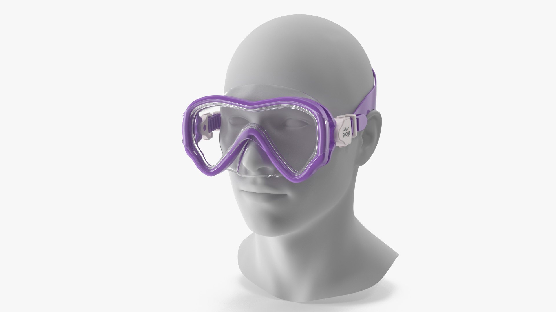 3D Model Kids Snorkel Diving Mask Seage Purple On Mannequin ...