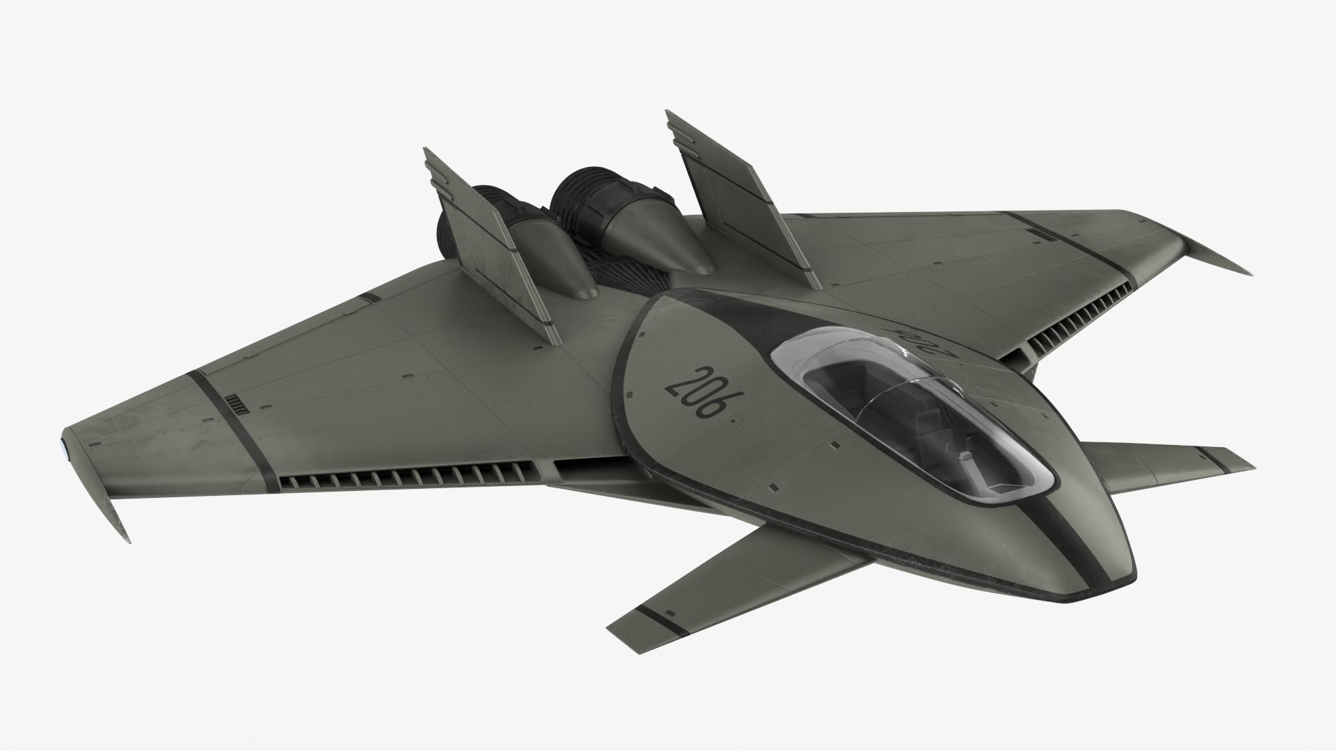 3D Model Futuristic Stealth Fighter Aircraft - TurboSquid 2254999