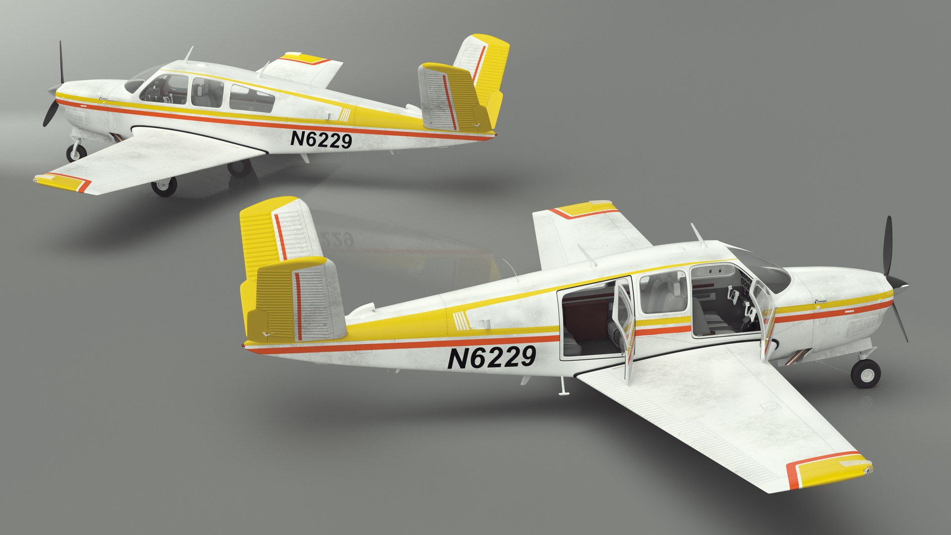 3D Single Engine Private Aircraft Beechcraft Bonanza S35 - TurboSquid ...