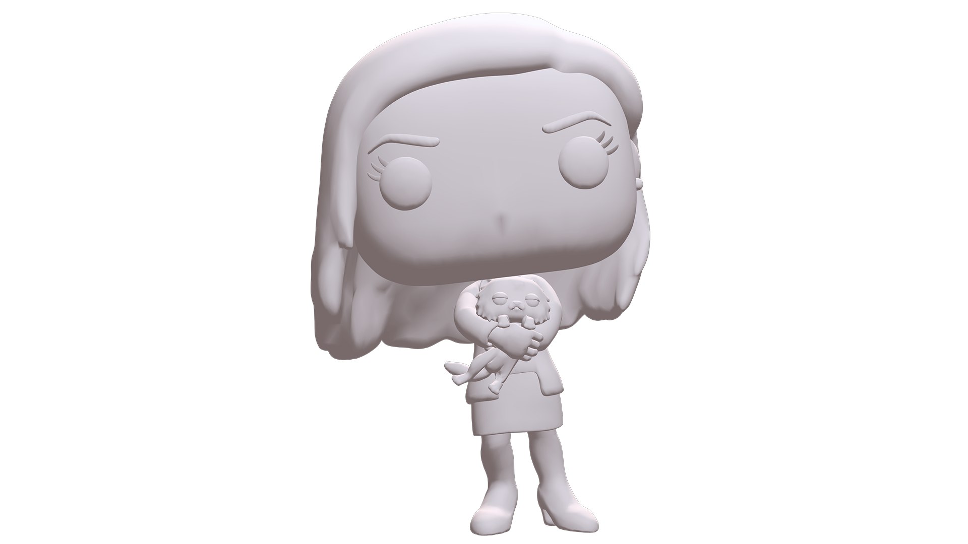 3D Funko Style Woman With Cat Poseable STL Figurine Model - TurboSquid ...