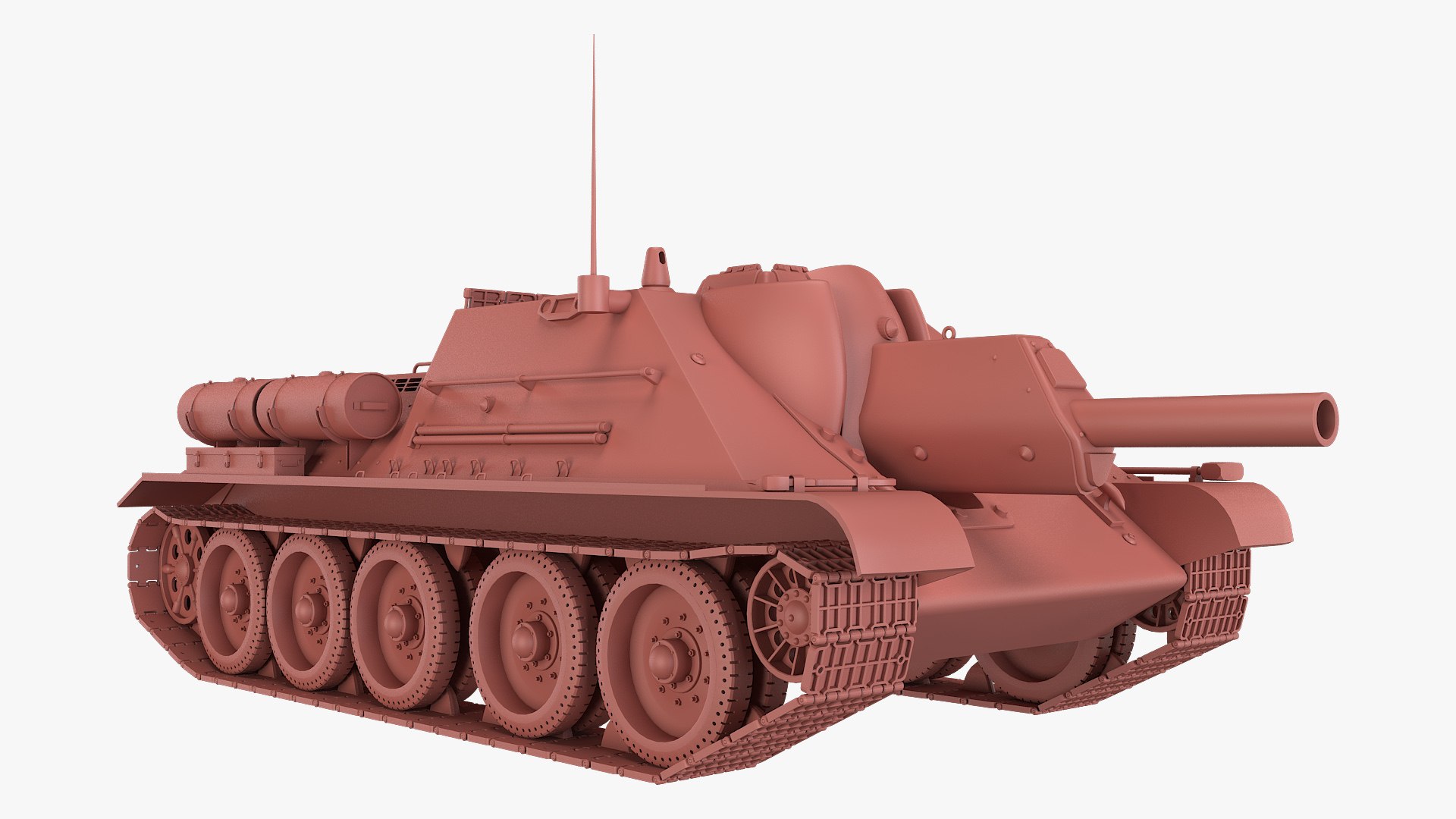 SU-122 Tank Green 3D Model - TurboSquid 1981715