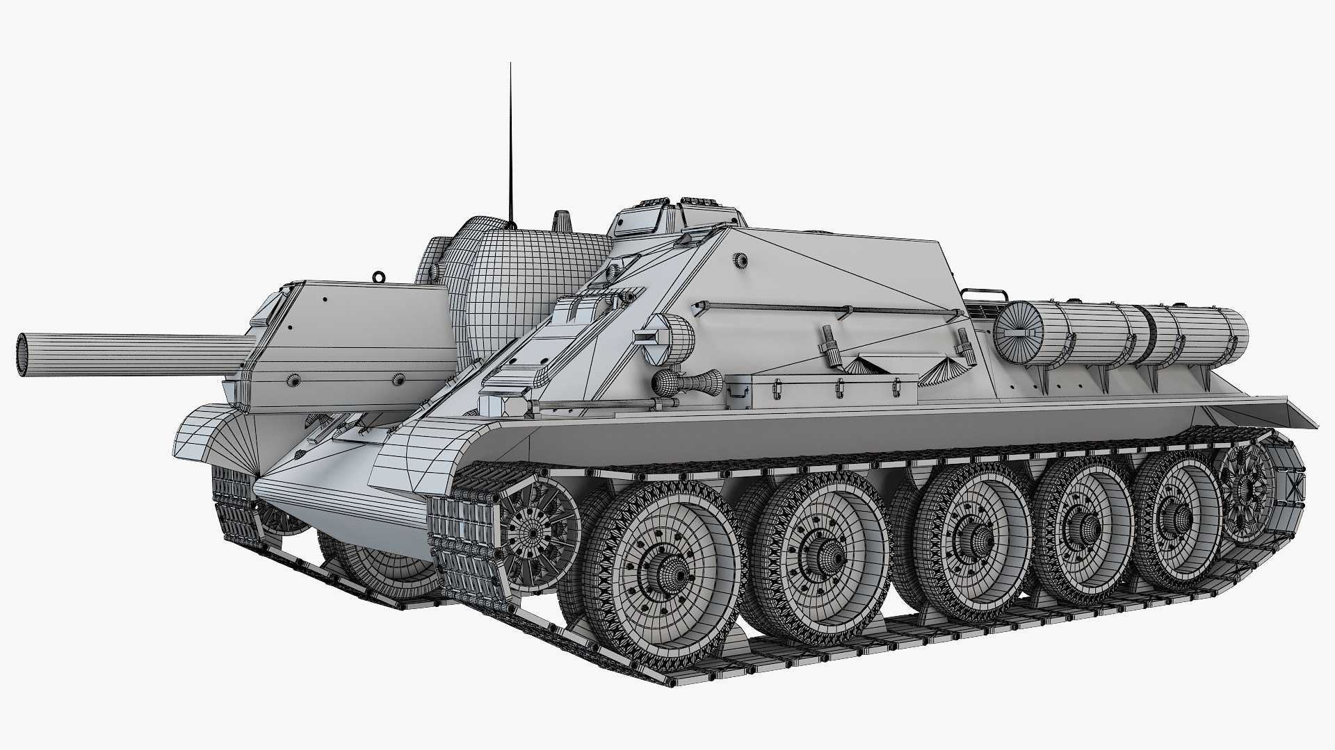 SU-122 Tank Green 3D Model - TurboSquid 1981715