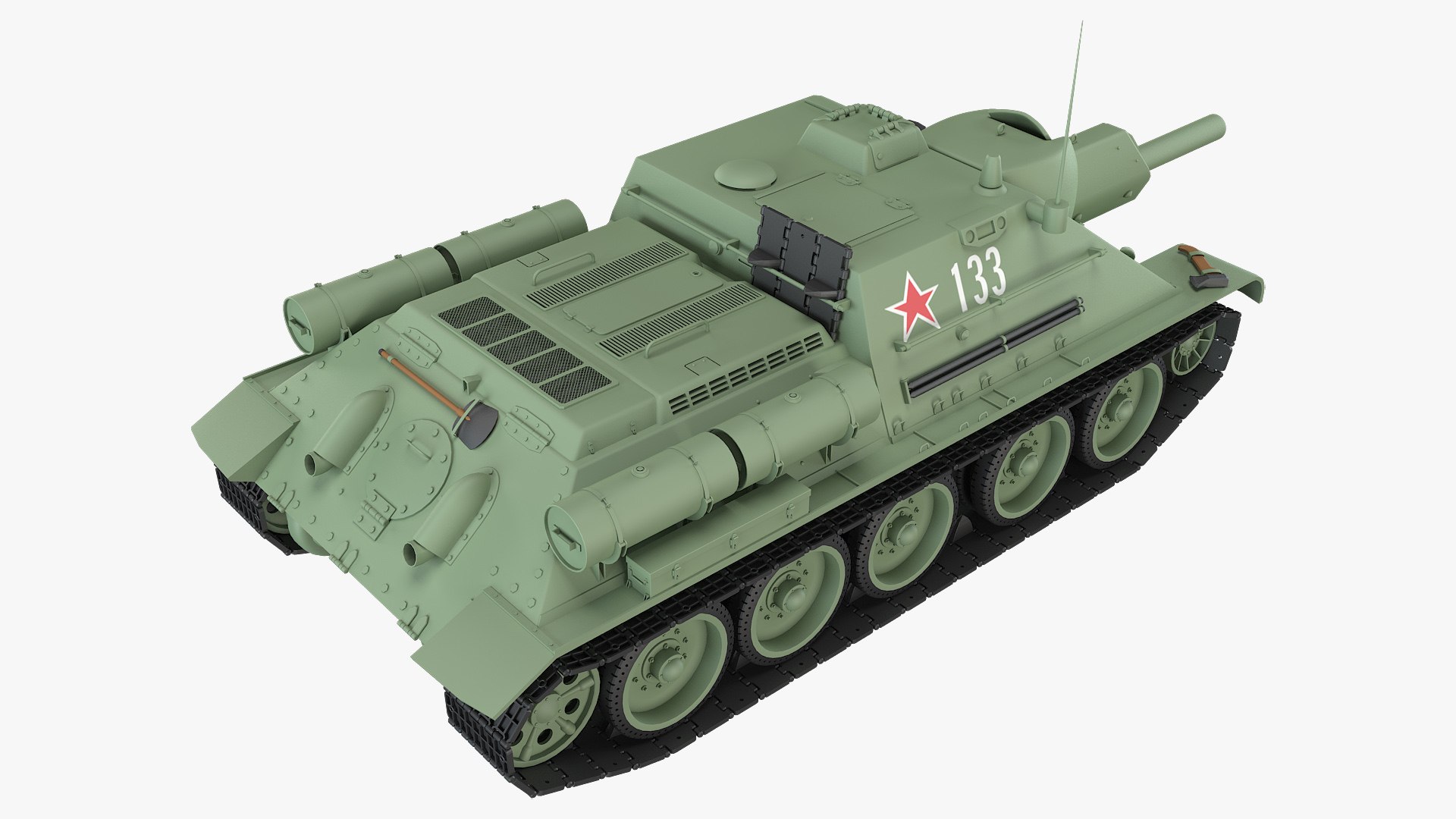 SU-122 Tank Green 3D Model - TurboSquid 1981715