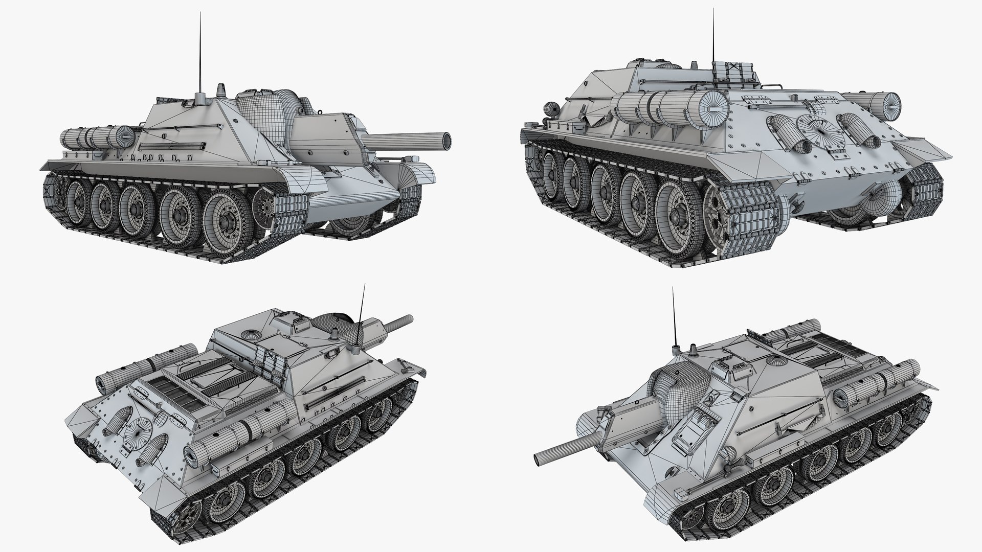 SU-122 Tank Green 3D Model - TurboSquid 1981715