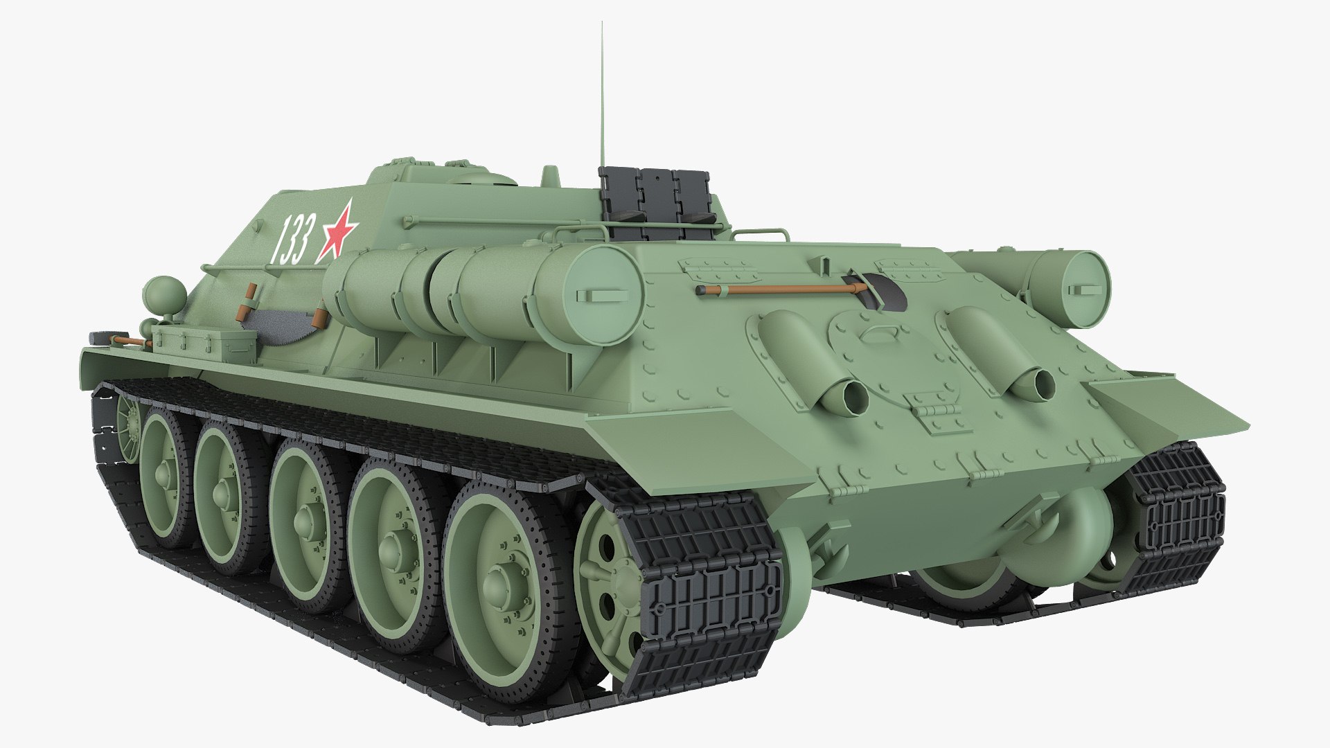 SU-122 Tank Green 3D Model - TurboSquid 1981715