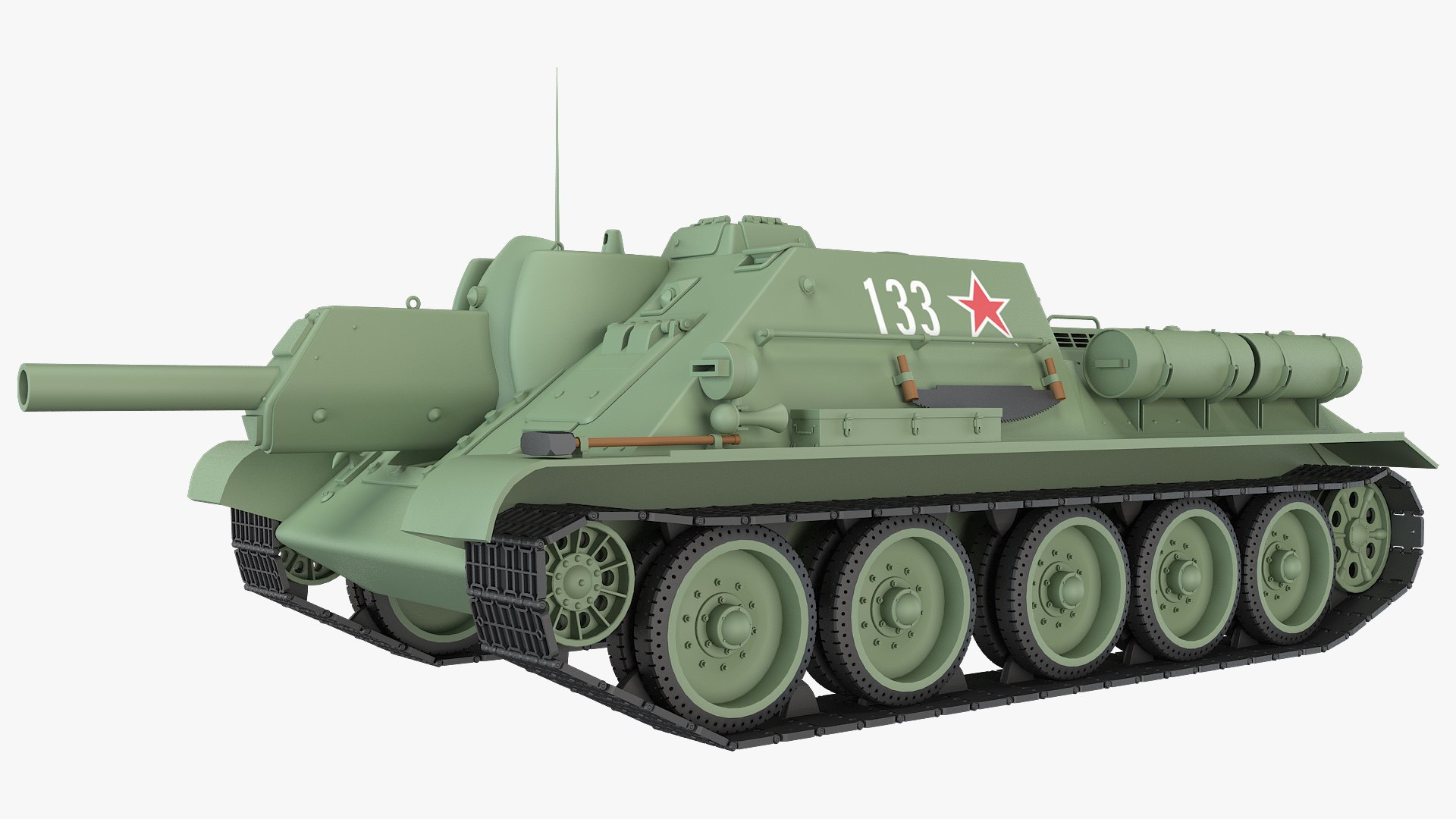 SU-122 Tank Green 3D Model - TurboSquid 1981715
