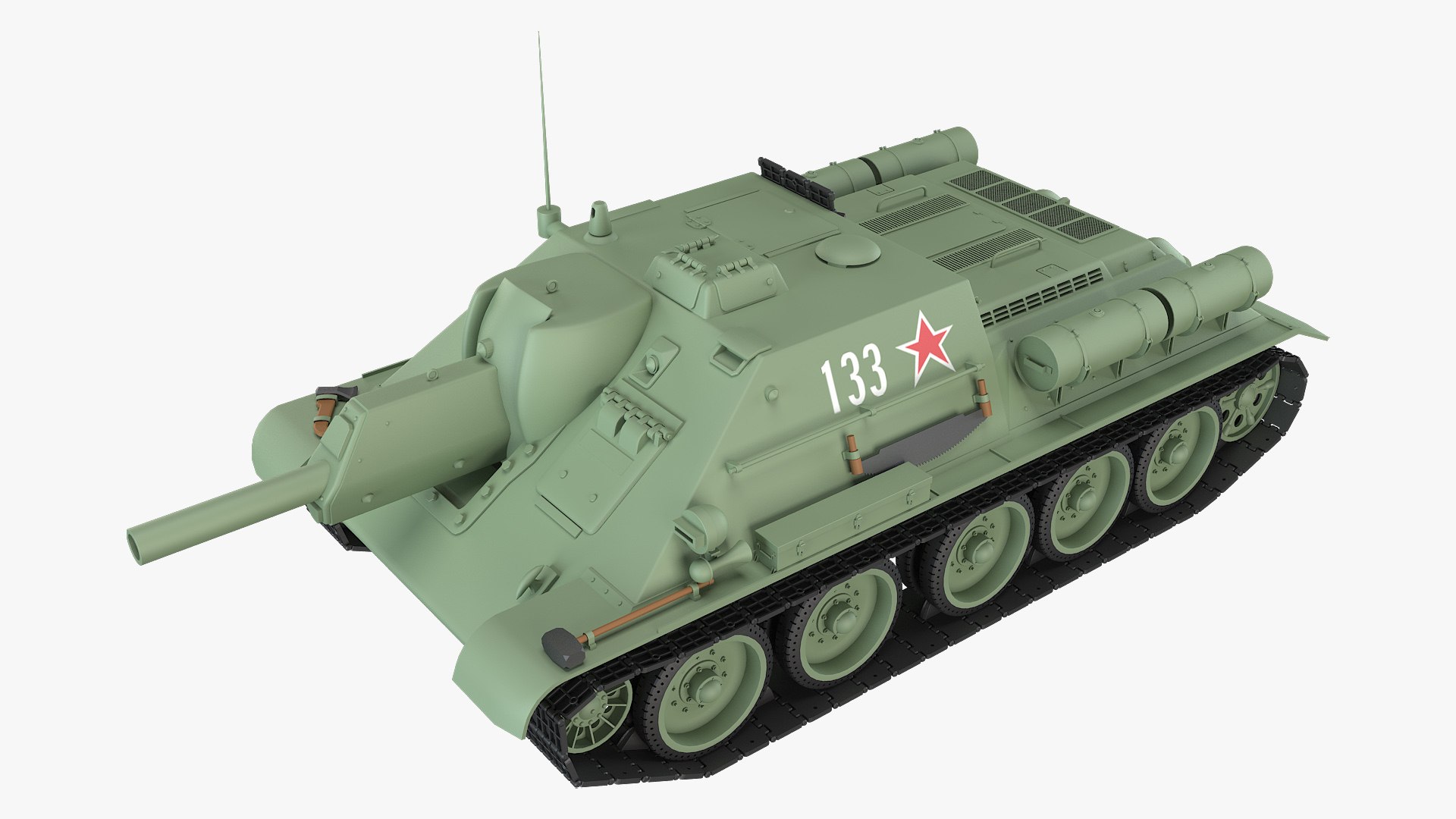 SU-122 Tank Green 3D Model - TurboSquid 1981715