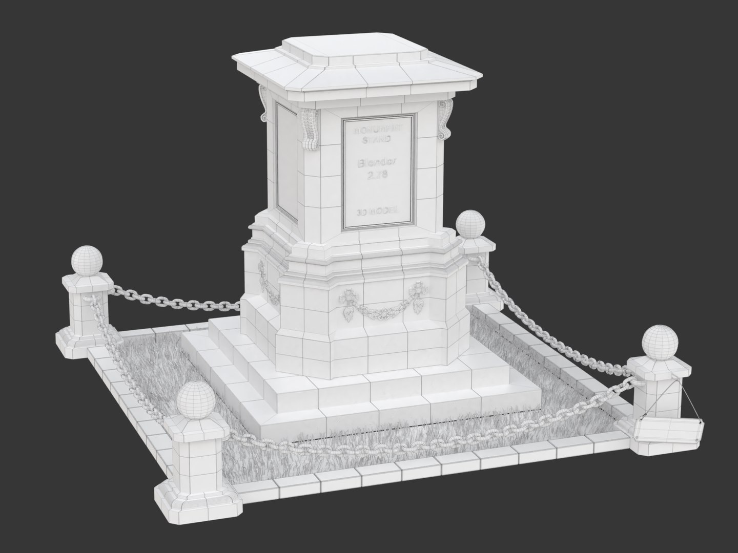 3D Monument Stand Model - TurboSquid 1760589