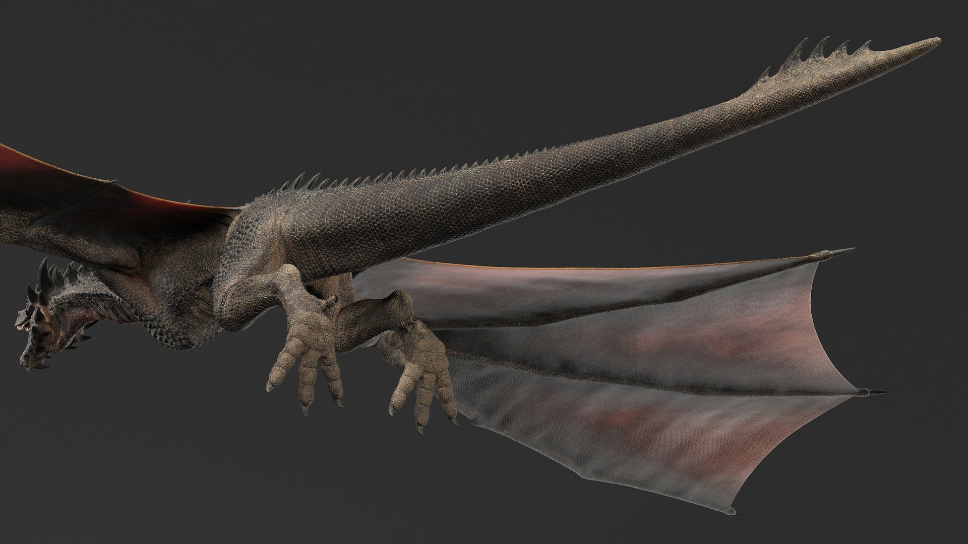 3D dragon rig black - TurboSquid 1569384