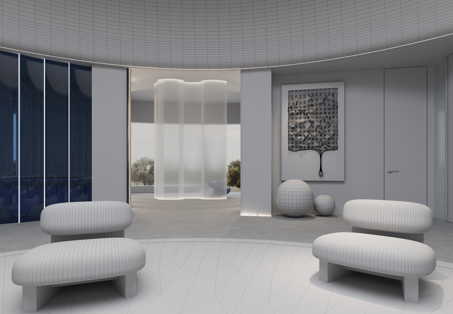 3D Modern Lobby Interior Model - TurboSquid 2135611